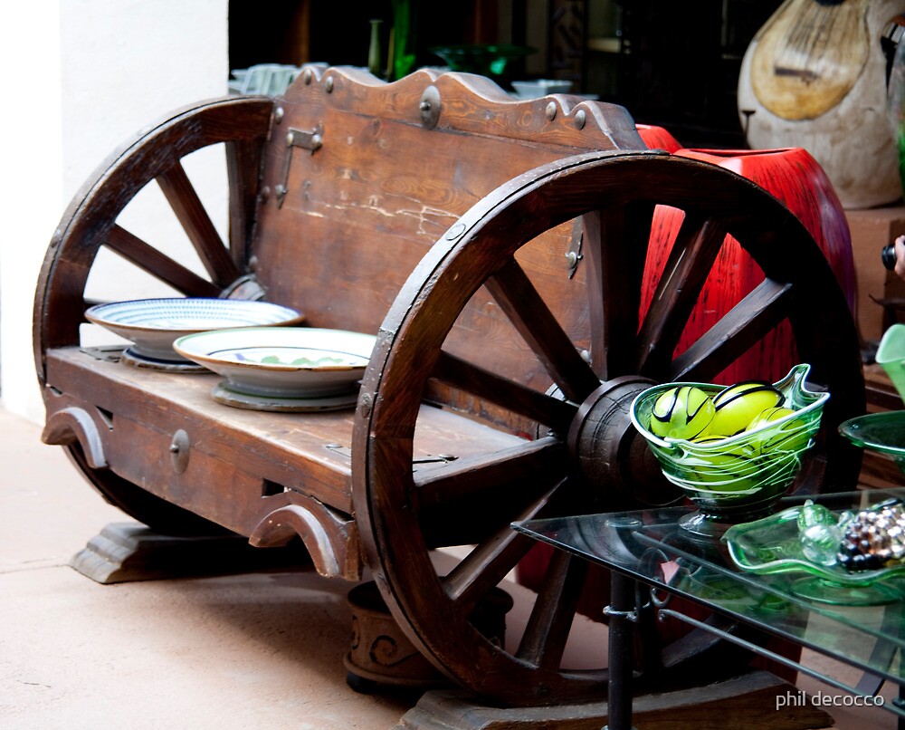 "Wagon Wheel Bench" by phil decocco | Redbubble