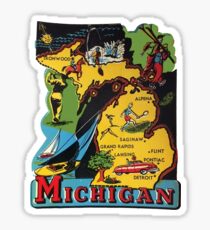 Vintage Michigan Stickers | Redbubble