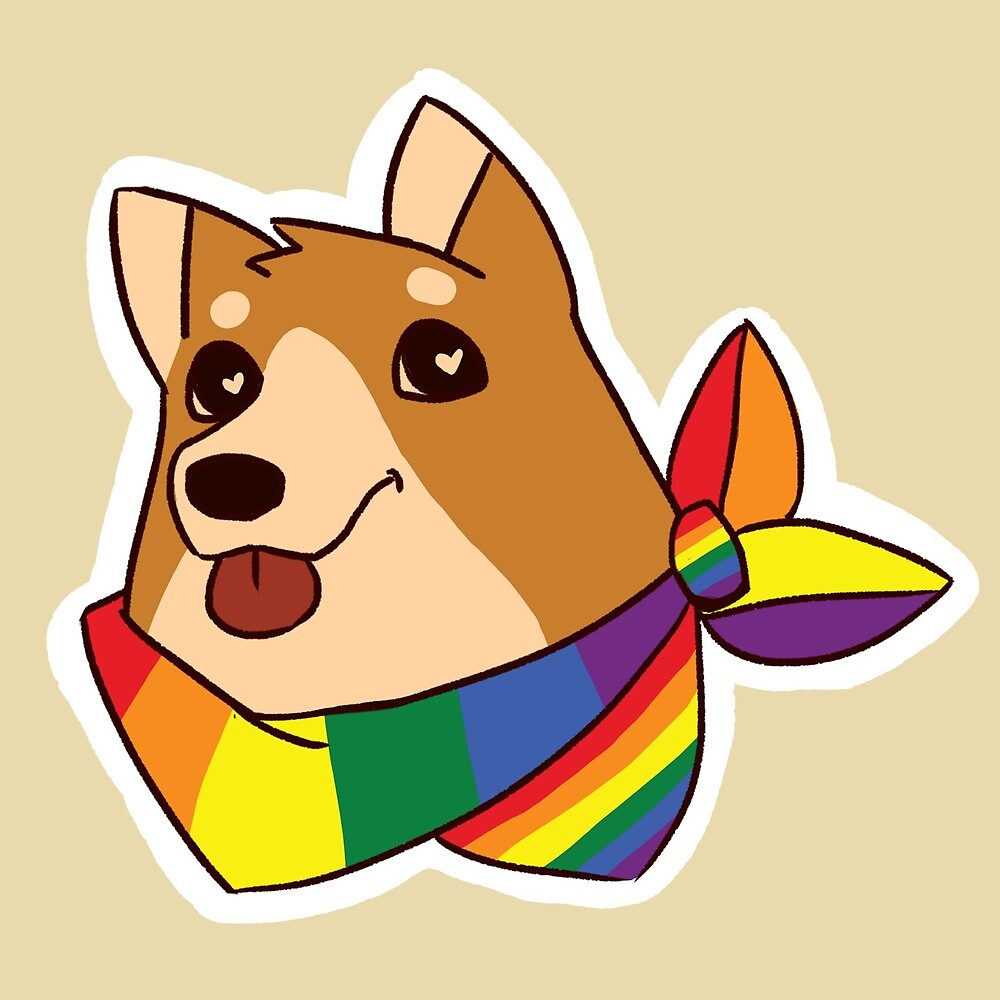 "Gay Queer LGBT+ Rainbow Pride Doggo" by CrazyTools | Redbubble