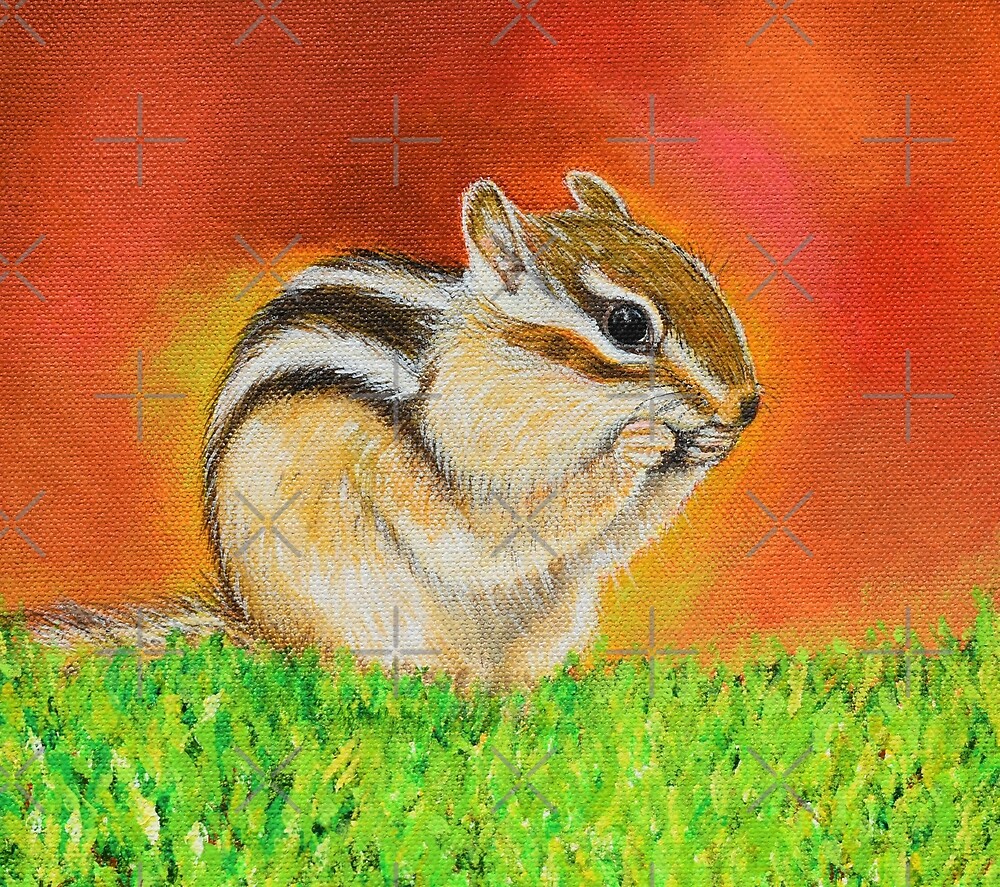 "Chipmunk Painting" by Kirsten Sneath | Redbubble
