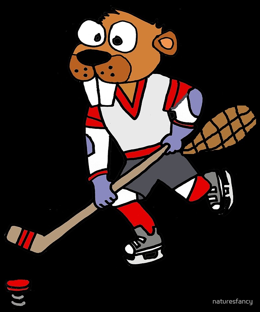 "Cute Beaver Playing Ice Hockey" by naturesfancy | Redbubble