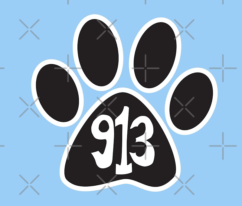 "Hand Drawn Kansas Paw 913 Area Code" by itsrturn | Redbubble