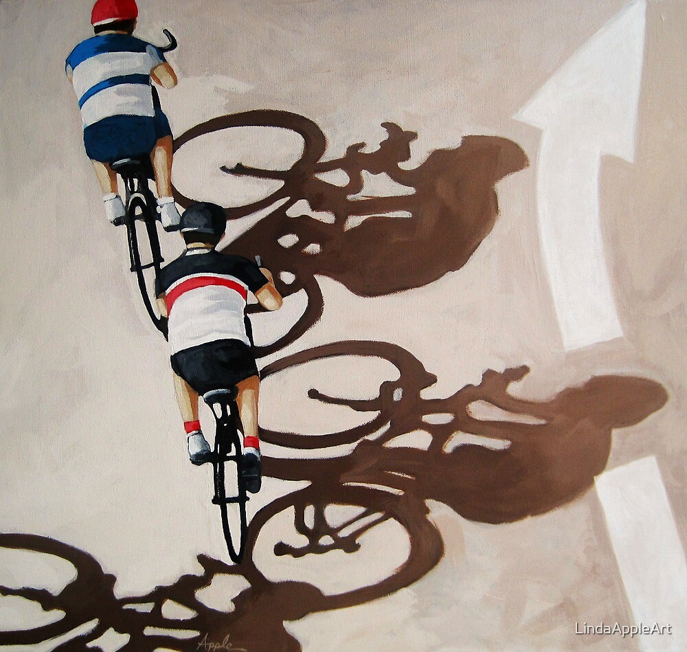 "The Cycle Ride 2 - cycling art" by LindaAppleArt | Redbubble