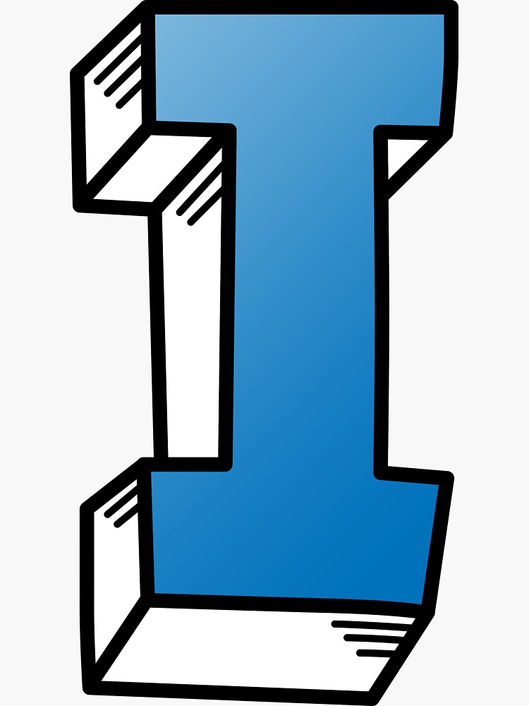 "The Letter I - Blue" Sticker by FinlayMcNevin | Redbubble