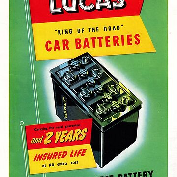 "Lucas Batteries - King of the Road" Sticker for Sale by Bloxworth ...