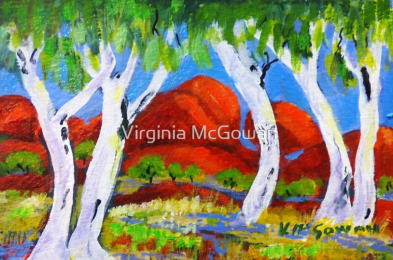 "Devils Marbles 'Postcard size "art piece "" by Virginia McGowan ...