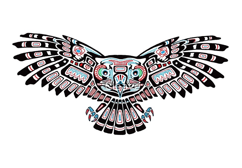 "Mystic Owl in Native American Style art" by Cleave | Redbubble