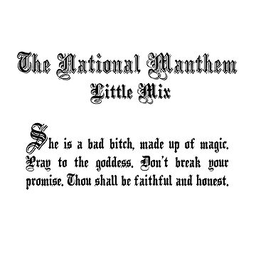 "The National Manthem - Little Mix" Sticker for Sale by lillyedwards ...