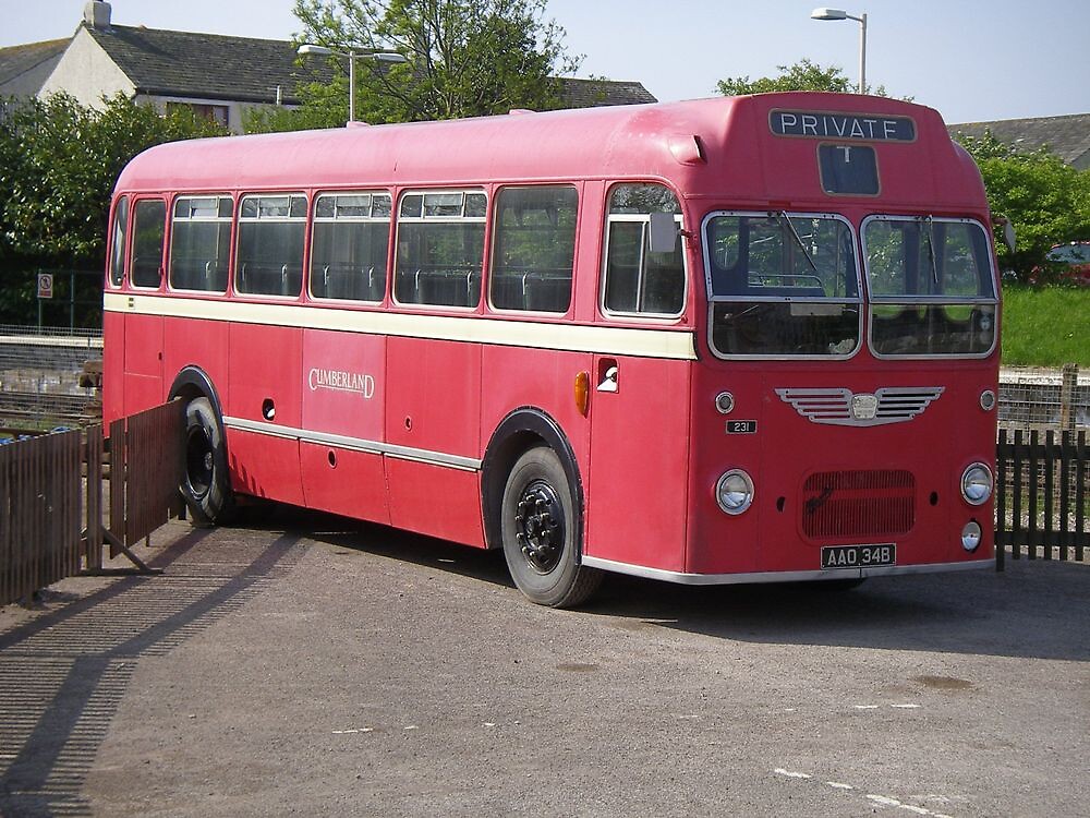 "Old Red Bus near Ravenglass Station, Cumbria" by Peter Telford | Redbubble