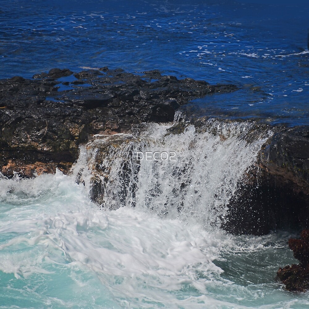 "Ocean Waters Spilling Over Rocks Art Photo" by DEC02 | Redbubble