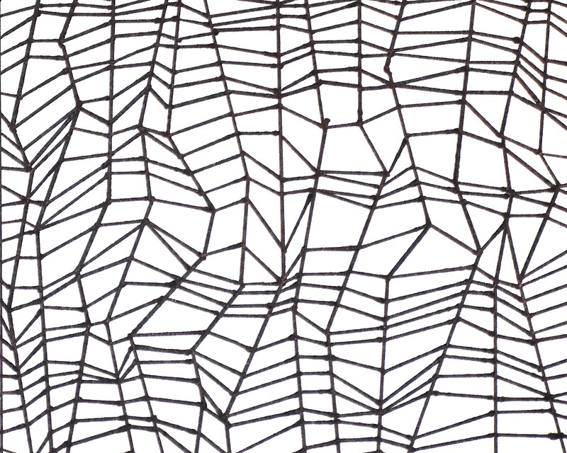 "Black and white unique weird strange line drawing abstract design" by ...