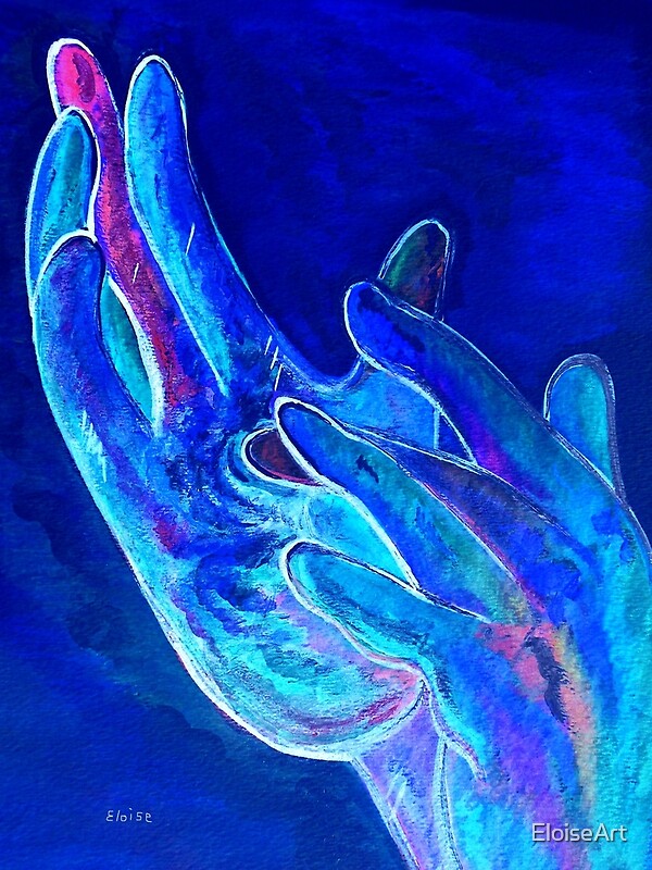 "American Sign Language - Jesus - in Blue" by EloiseArt | Redbubble