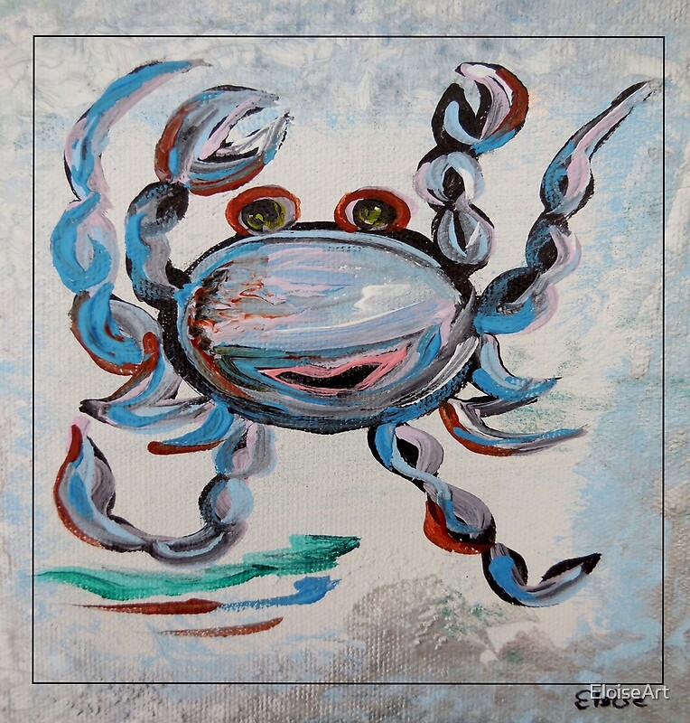 "Blue Crab Dancing" by EloiseArt | Redbubble