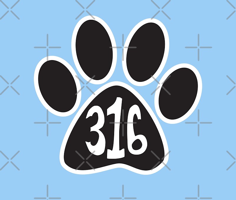 "Hand Drawn Kansas Paw 316 Area Code" by itsrturn | Redbubble
