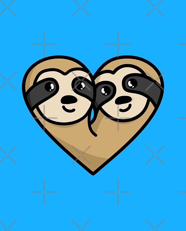 "Couple Sloth Love Heart" by therealsadpanda | Redbubble