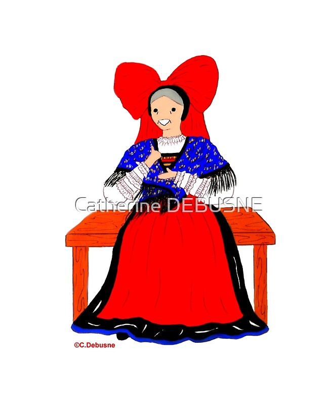 "ALSACE women's costume, France" by Catherine DEBUSNE | Redbubble