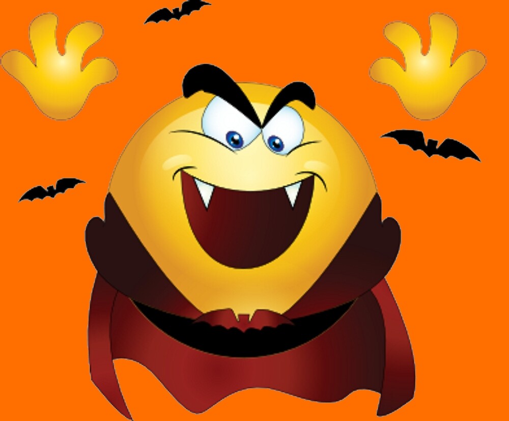 "VAMPIRE SMILEY FACE 1" by HAUNTERSDEPOT | Redbubble