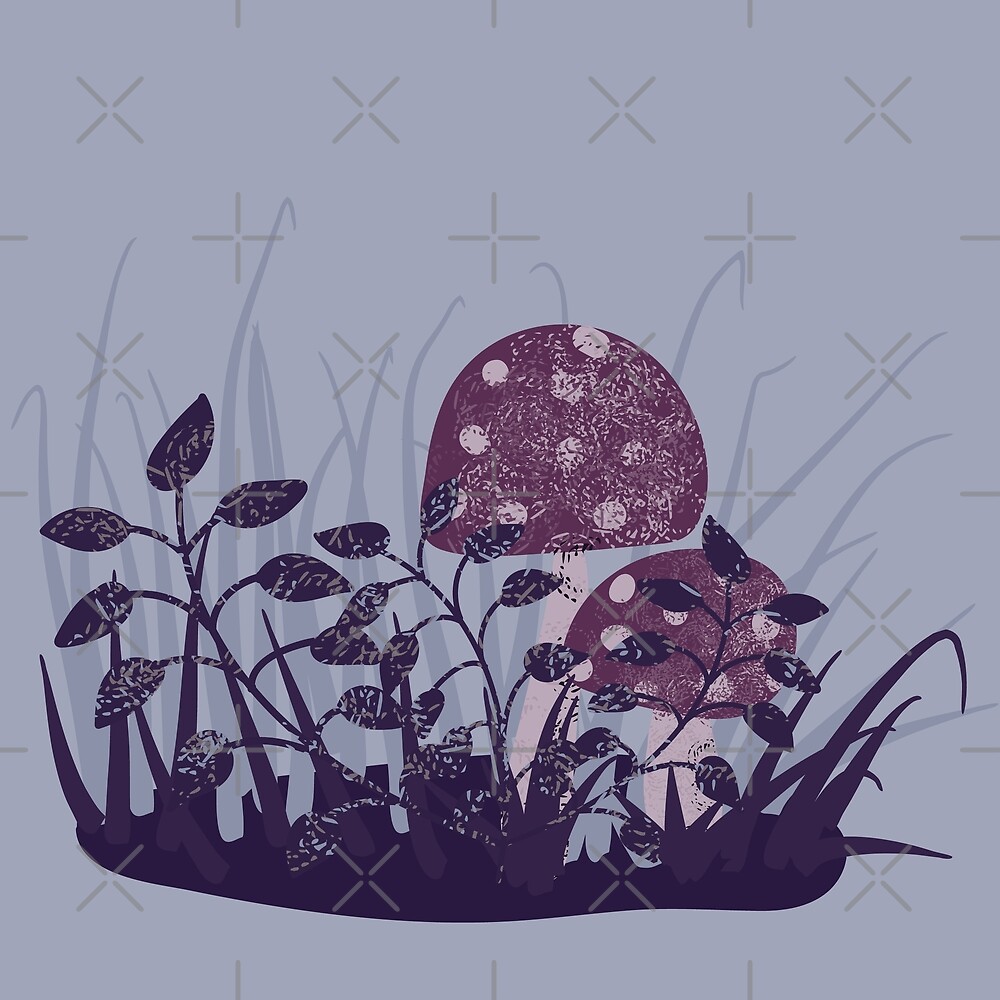 "purple toadstool vector illustration" by rysunki-malunki | Redbubble