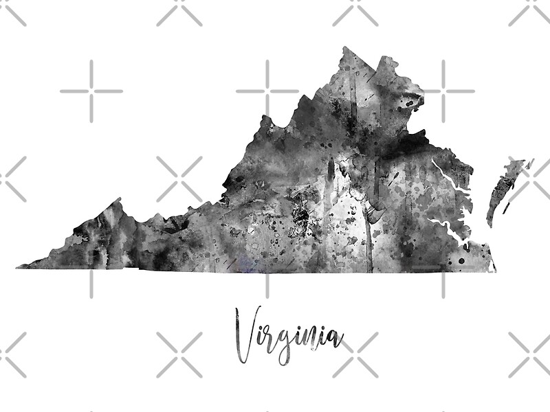 "Virginia map, watercolor Virginia, Virginia print, Virginia, Virginia ...