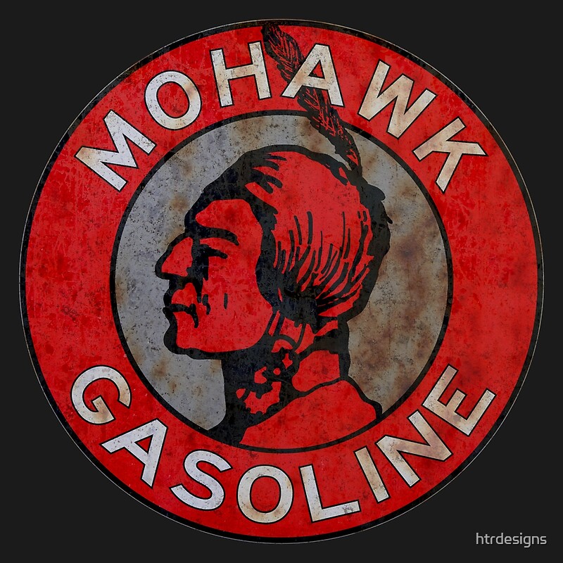 "Mohawk Gasoline vintage sign rust version" by htrdesigns | Redbubble