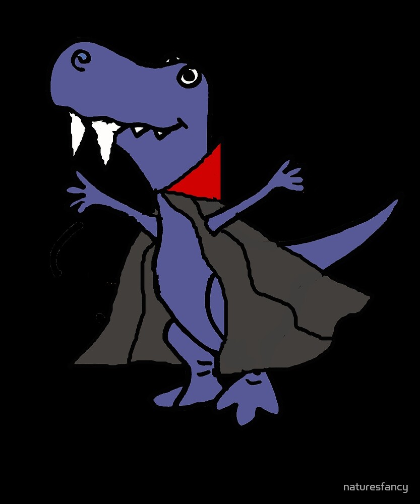 "Funny T-rex Dinosaur Vampire Cartoon" by naturesfancy | Redbubble