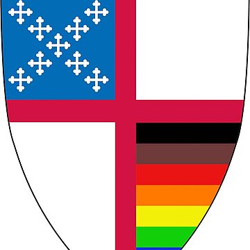 "Episcopal Church Shield with 8 Colours Rainbow Pride 4" Sticker for ...