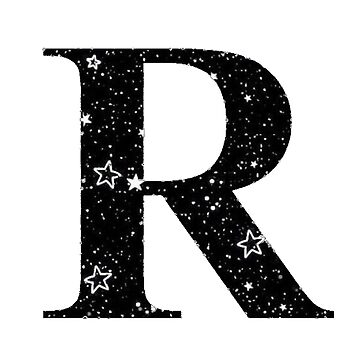 "Letter R White Stars Black Sky" Sticker for Sale by layla del designs ...