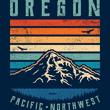 "Oregon Retro Mountains" Sticker for Sale by TigerTomDesign | Redbubble
