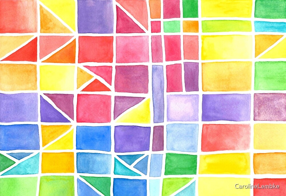 "Colour Study Squares and Triangles" by CarolineLembke | Redbubble