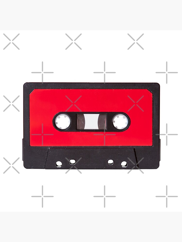 "Simple red cassette - plain red cassette tape design for vintage audio ...