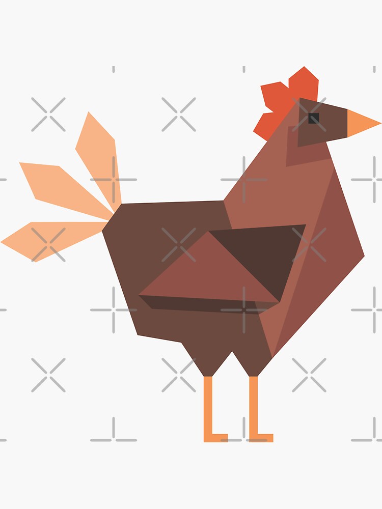 "Geometric Farm Chicken" Sticker by meursaultdesign | Redbubble