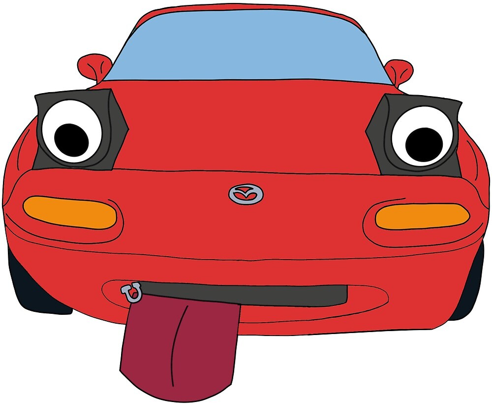 "Red Mazda Miata MX5 Na Cartoon" by chipzza | Redbubble