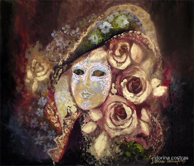 "Mask with roses" by dorina costras | Redbubble