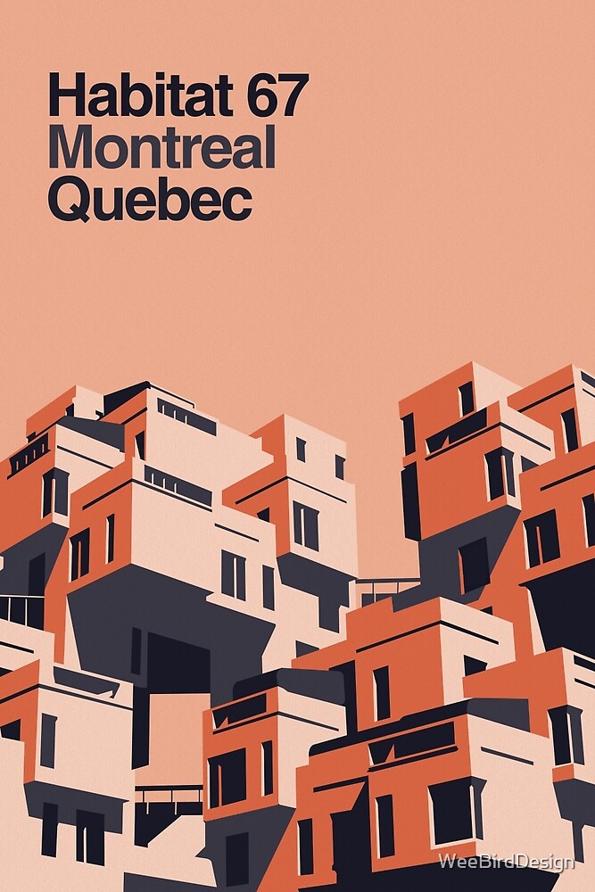 "Habitat 67 retro poster" by WeeBirdDesign | Redbubble