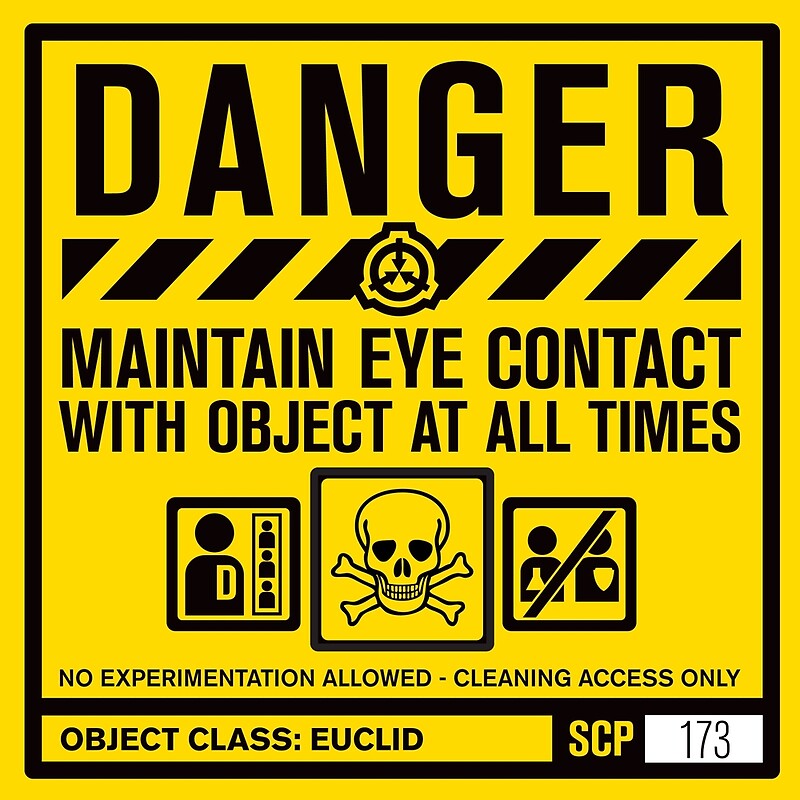 Scp 173 Warning Sign By Narshero Redbubble