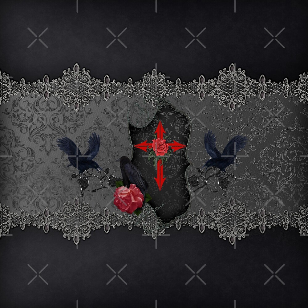 "Crows with cross and rose" by nicky2342 | Redbubble
