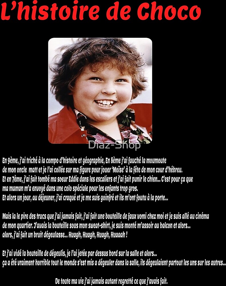 "The story of Choco - The Goonies" by Diaz-Shop | Redbubble
