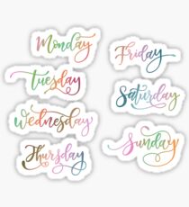 Sticker: Wochentage | Redbubble