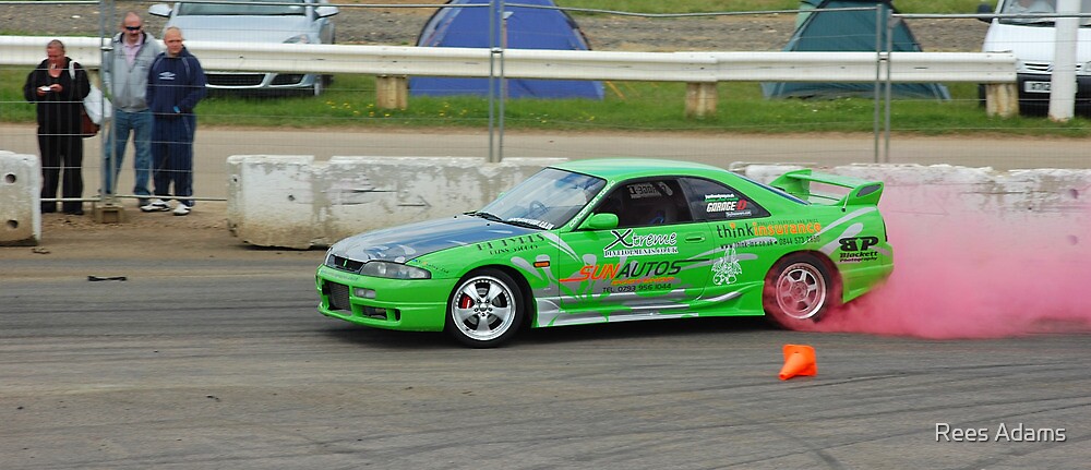 "Red Smoke Rising (Skyline R33 Drift Car)" by Rees Adams | Redbubble