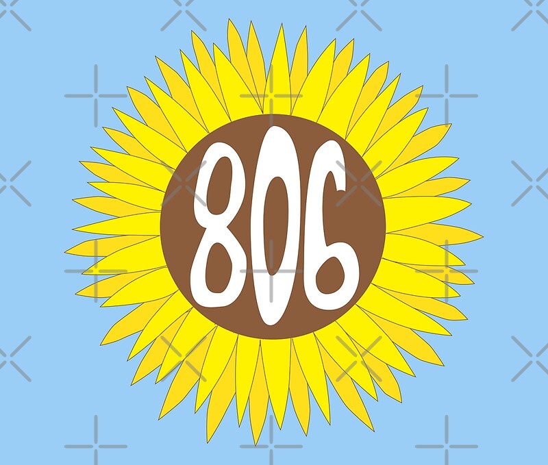 "Hand Drawn Texas Sunflower 806 Area Code" by itsrturn | Redbubble