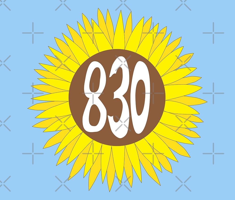 "Hand Drawn Texas Sunflower 830 Area Code" by itsrturn | Redbubble