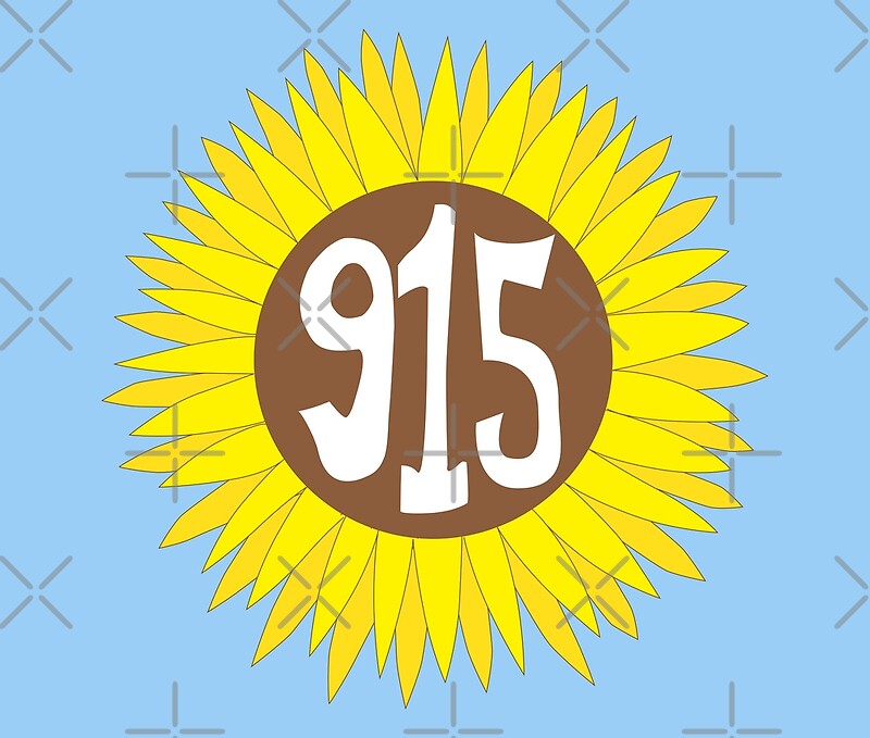 "Hand Drawn Texas Sunflower 915 Area Code" by itsrturn | Redbubble
