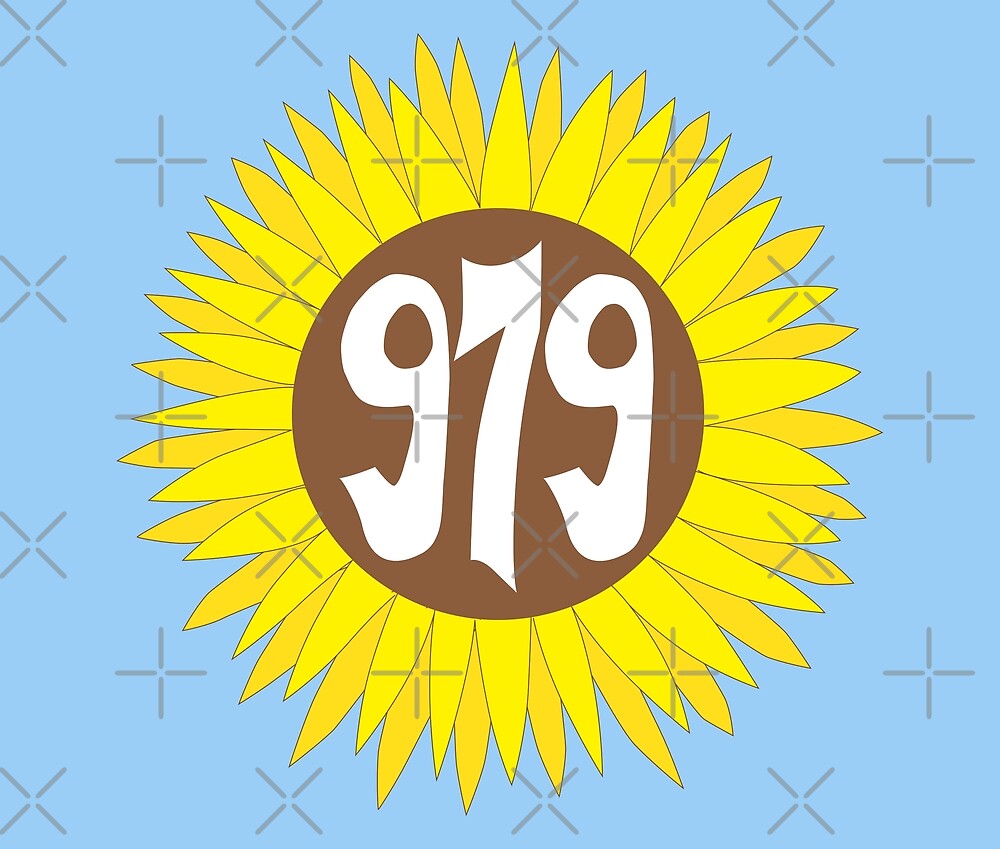 "Hand Drawn Texas Sunflower 979 Area Code" by itsrturn | Redbubble