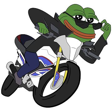"Pepe the frog motorcycle, biker pepe the frog" Sticker for Sale by ...