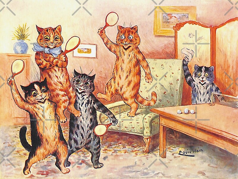 "Winner Ping Pong Cats by Louis Wain" by karwilbedesigns | Redbubble