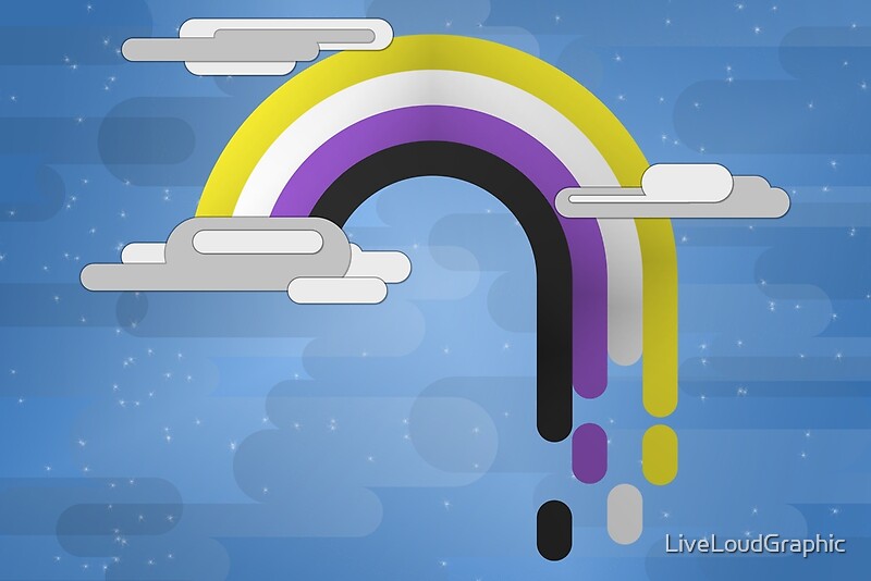 "Minimalist Non-Binary Drip Rainbow" by LiveLoudGraphic | Redbubble