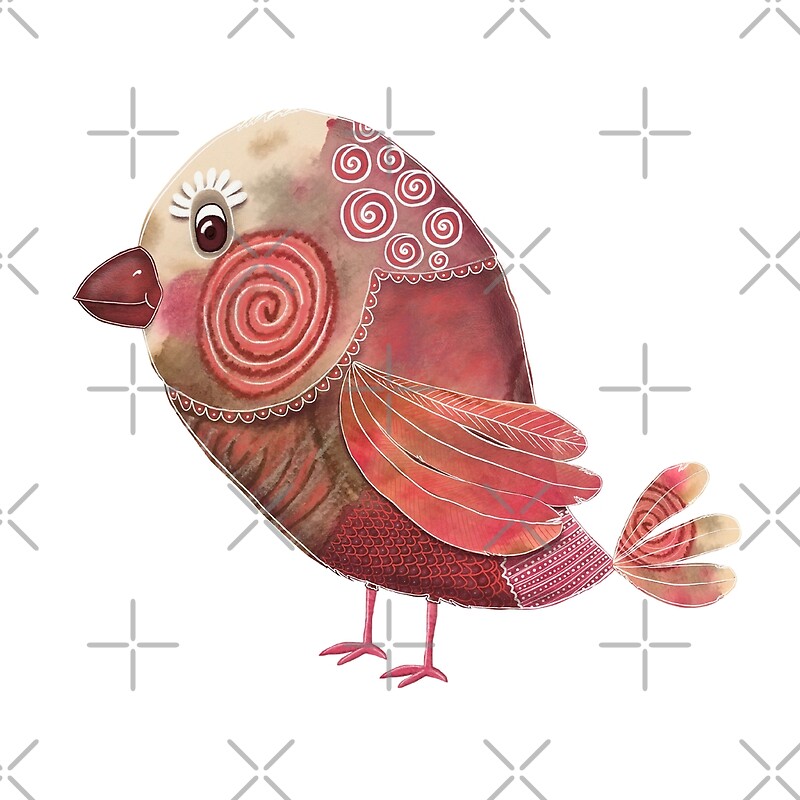 ""Miss Birdie" | Cute Bird Character" by LiseHoltArt | Redbubble