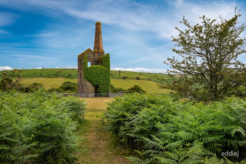 "Old mine building , caradon hill cornwall " by eddiej | Redbubble