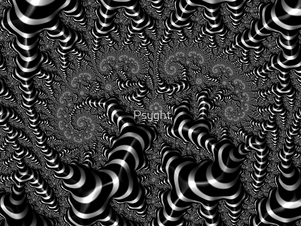"Black and White Fractal" by Psyght | Redbubble