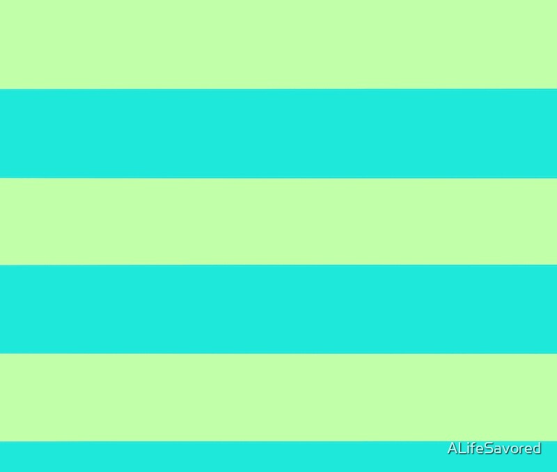 "Sweet Sweet Summer Stripes in Blue and Green" by ALifeSavored | Redbubble